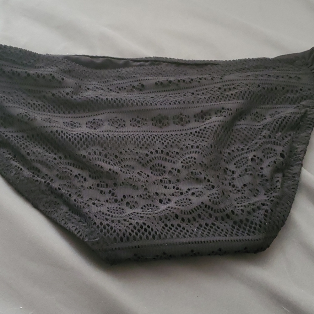 New Becca Crochet Hipster Ruched Side Tab Bottoms - Gem